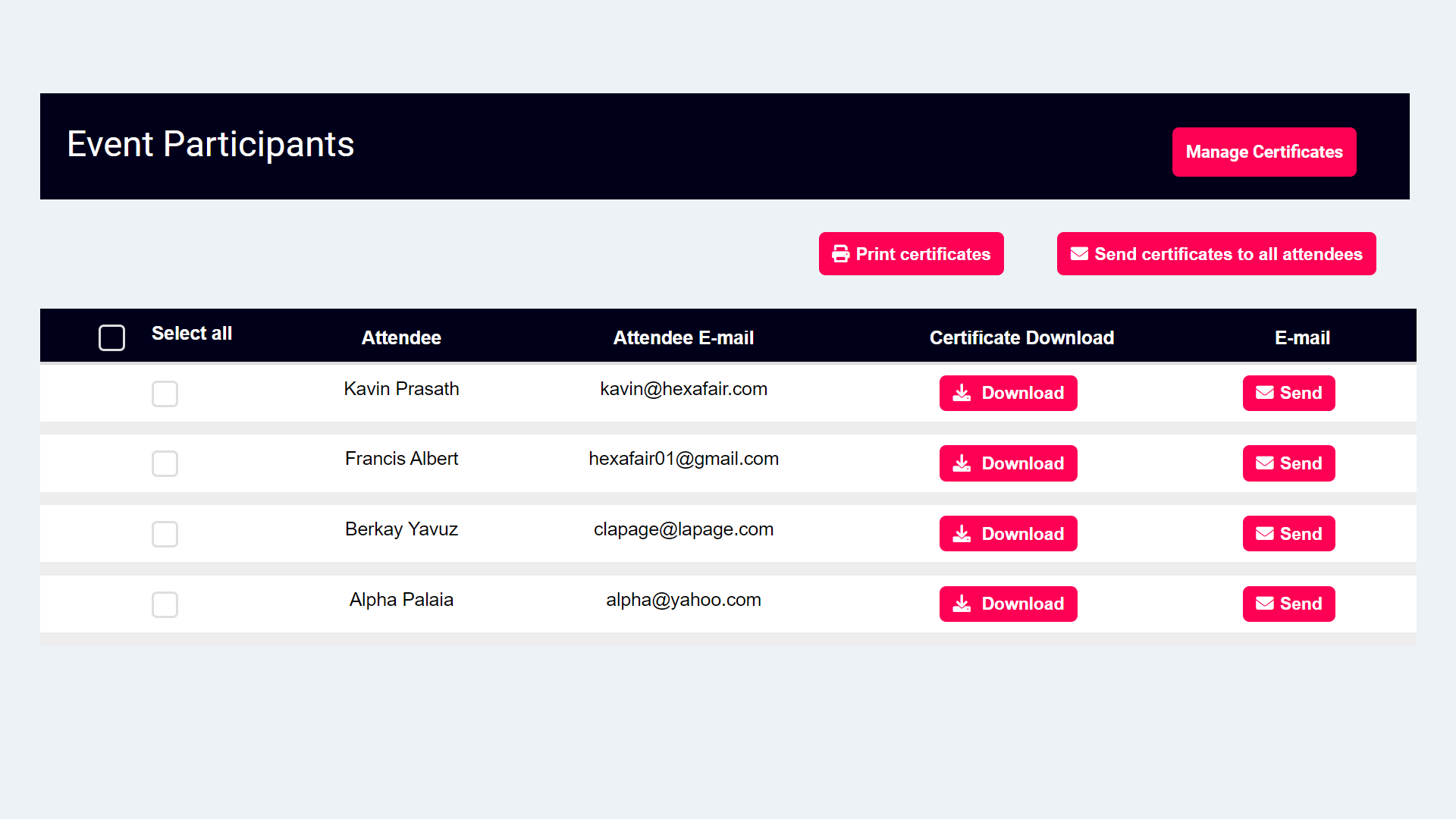 Event Attendance & Participation Certificate | HexaFair