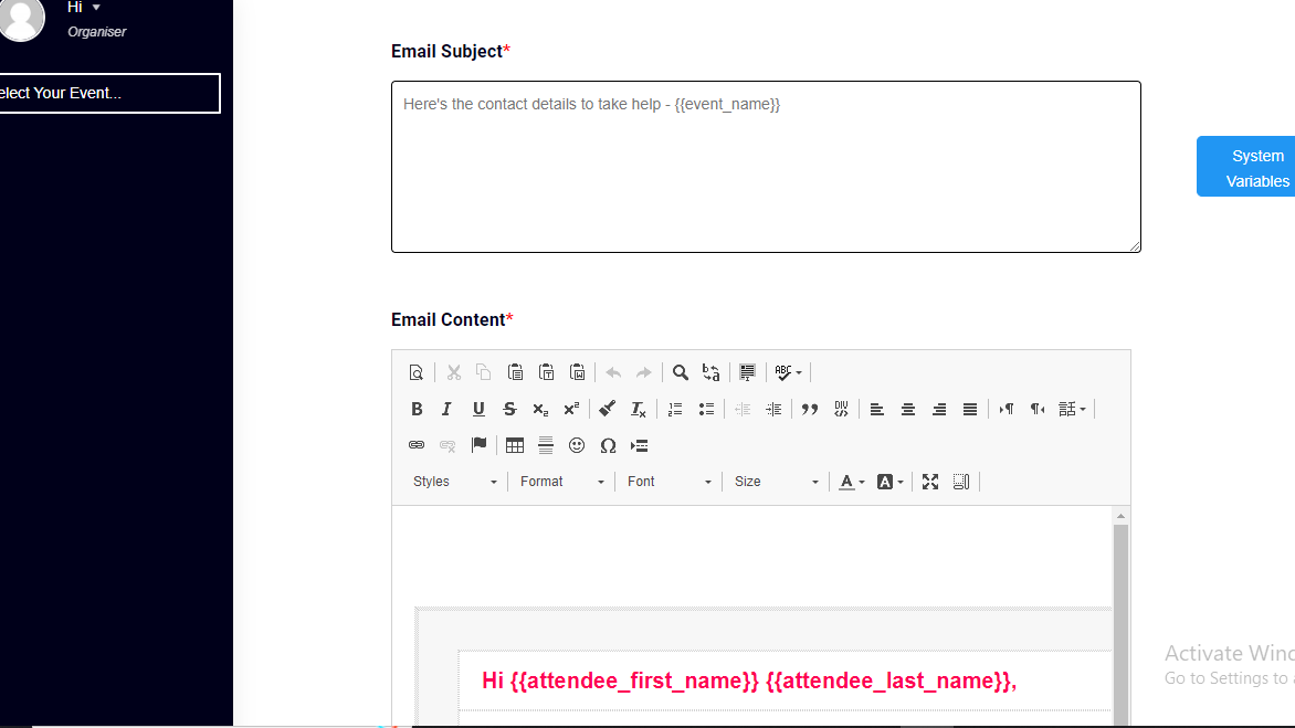 HexaFair New Feature - Events Email Templates Management